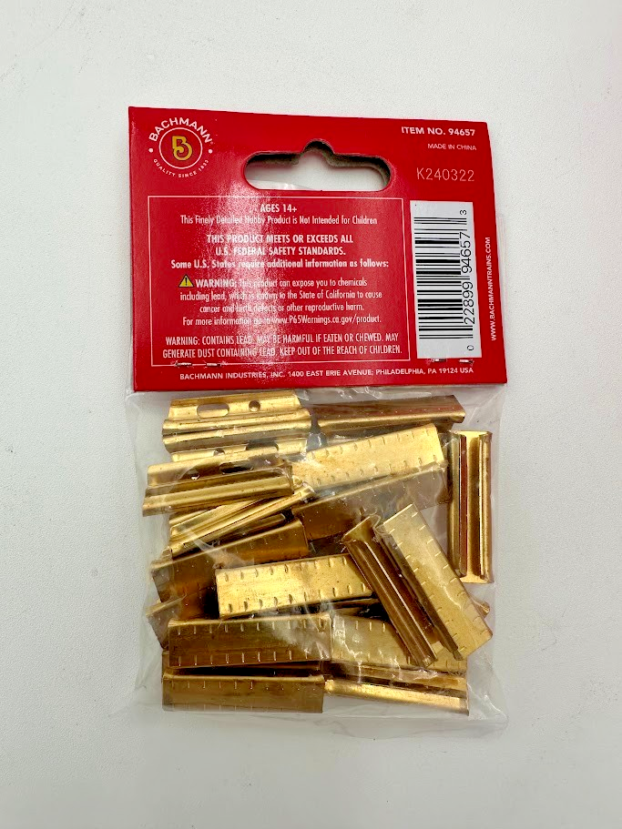 Bachmann Trains 94657 G Scale Brass Track Brass Rail Joiners Connectors ...