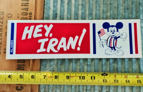 Vintage Alamo RARE Political 80's Bumper Decal. Mickey Thumbs Down Hey ...