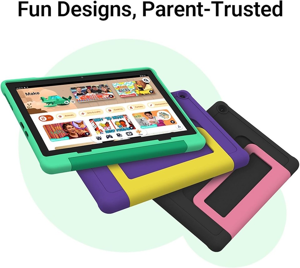 Kids Tablet, 10.1 Inch HD Android 15, 64GB Storage, 8GB RAM, Eye Pr ...