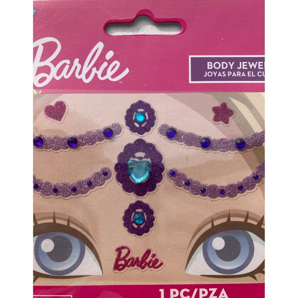 DesignWare Barbie Face Body Jewelry Fun Kids Girls Party Decor Sparkly ...