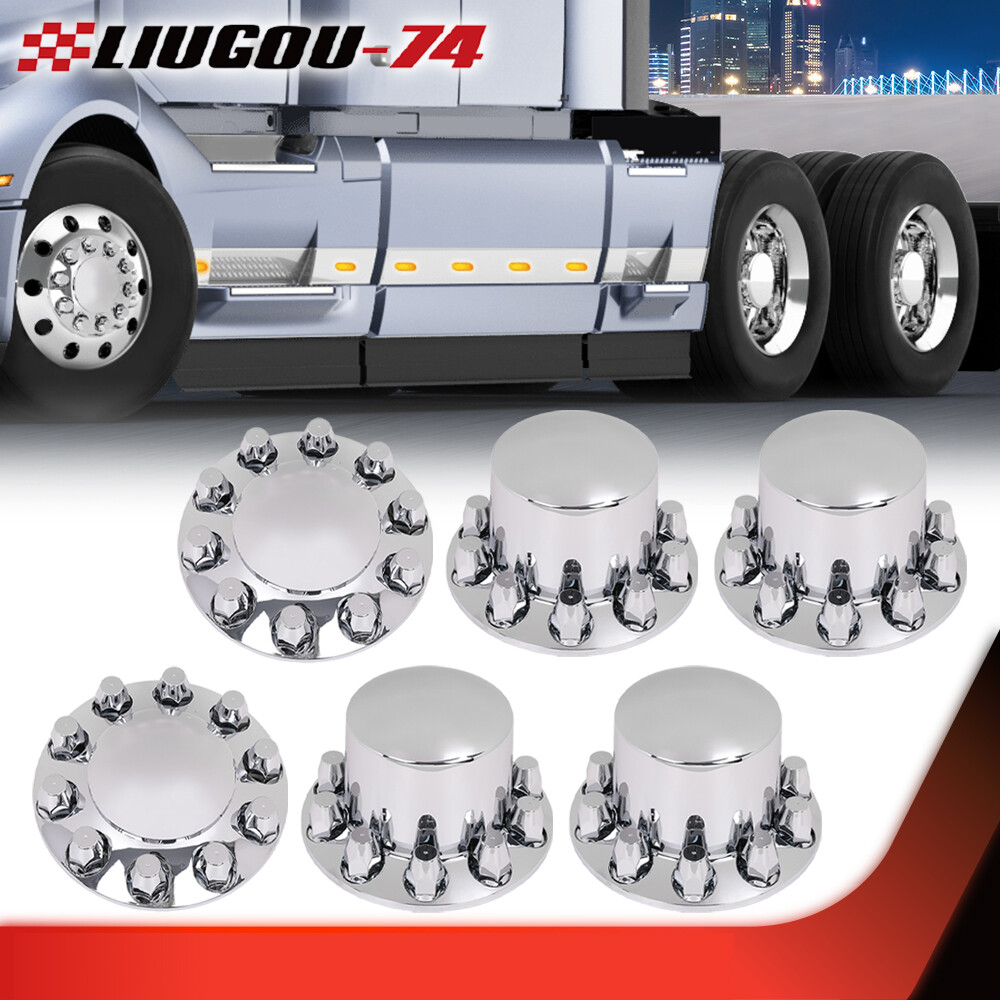 Complete 33mm Lug Hub Cover Semi Truck Wheel Axle Cover Kit Front ...