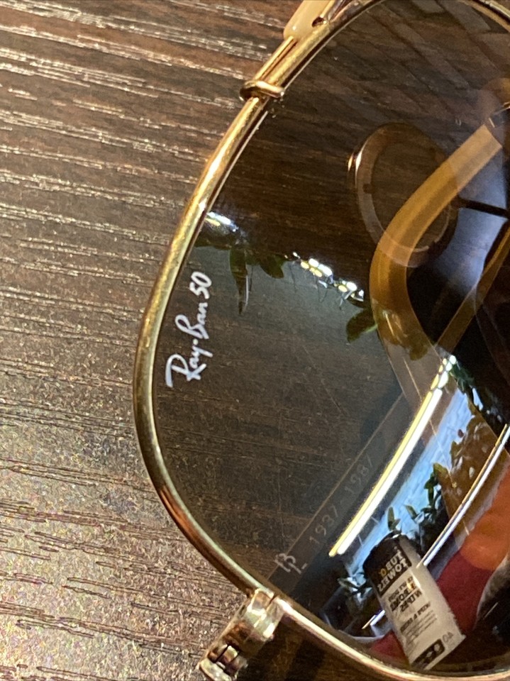 Authentic Vintage 1937-1987 Ray Ban THE GENERAL Aviator B&L Lenses 62mm ...