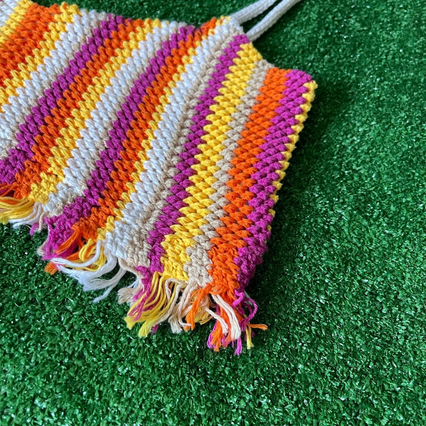 ZARA Crochet Knitted Spaghetti Strap Frayed Crop Top Beach Bustier Size ...