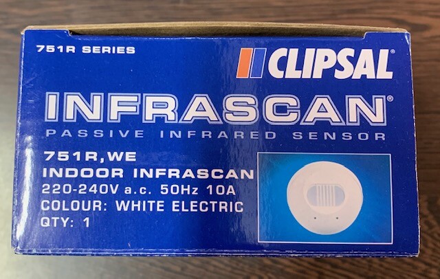 Clipsal 751r Infrascan - Passive Infrared Sensor 3 Wire Indoor Use ...