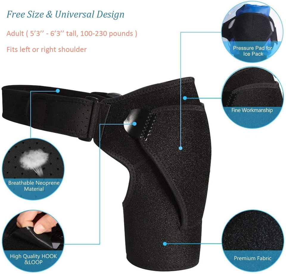 Shoulder Support Brace with Pressure Pad for Men Women, Adjustable ...