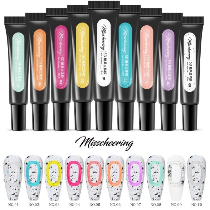 5D Jelly Nail Polish Solid Carving Gel Nail Polish Soak Off UV Varnish ...