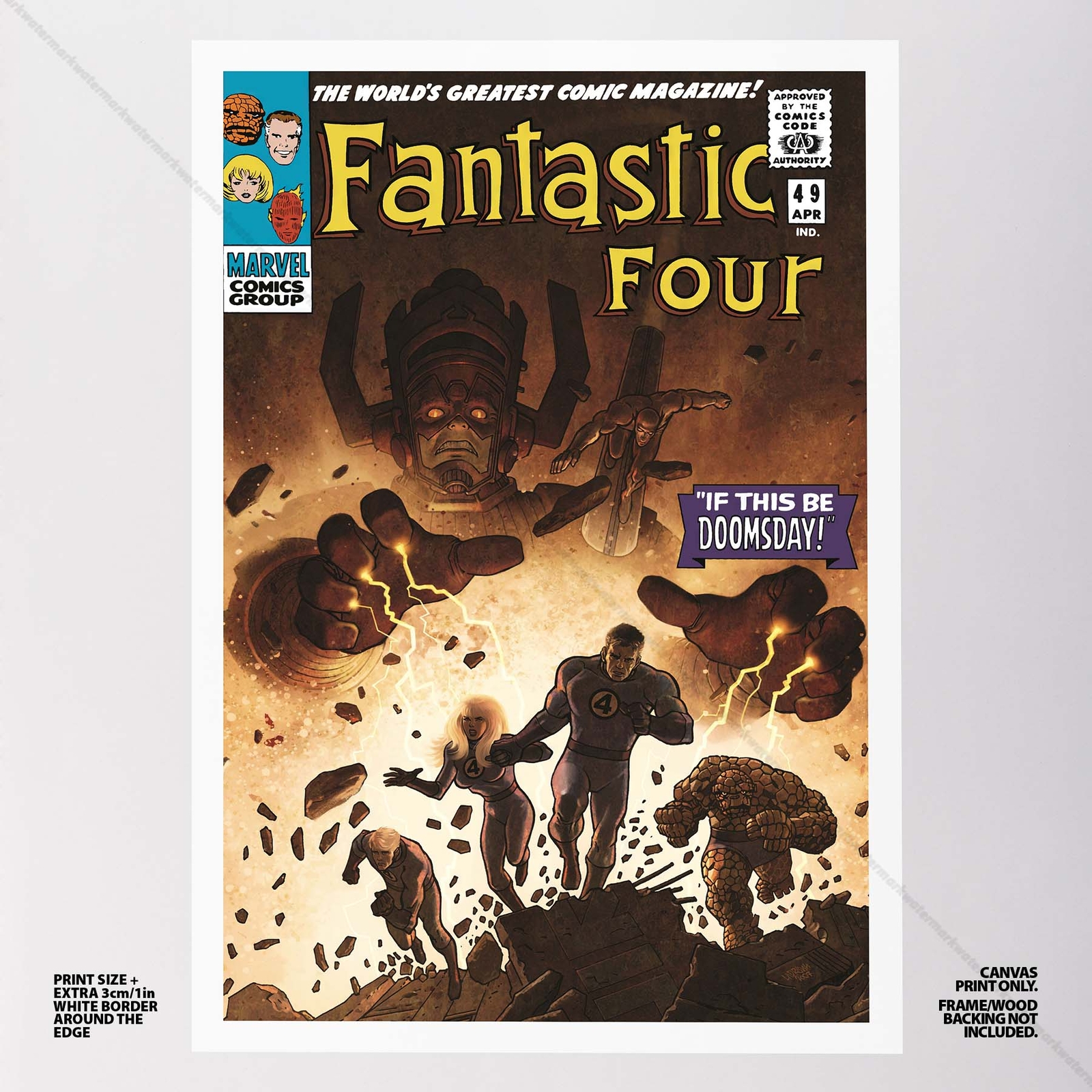Fantastic Four V #49 Poster Canvas F4 Marvel Comic Book Art Print ...