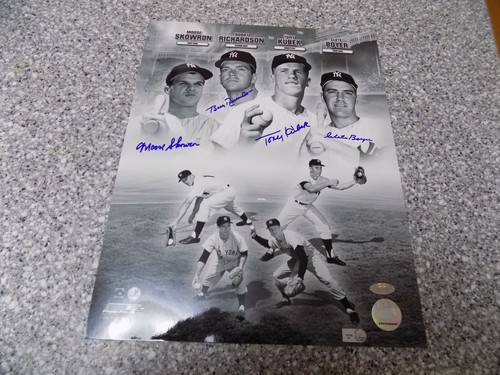 1961 YANKEES INFIELD SIGNED AUTOGRAPH 11X14 BOYER SKOWRON KUBEK ...
