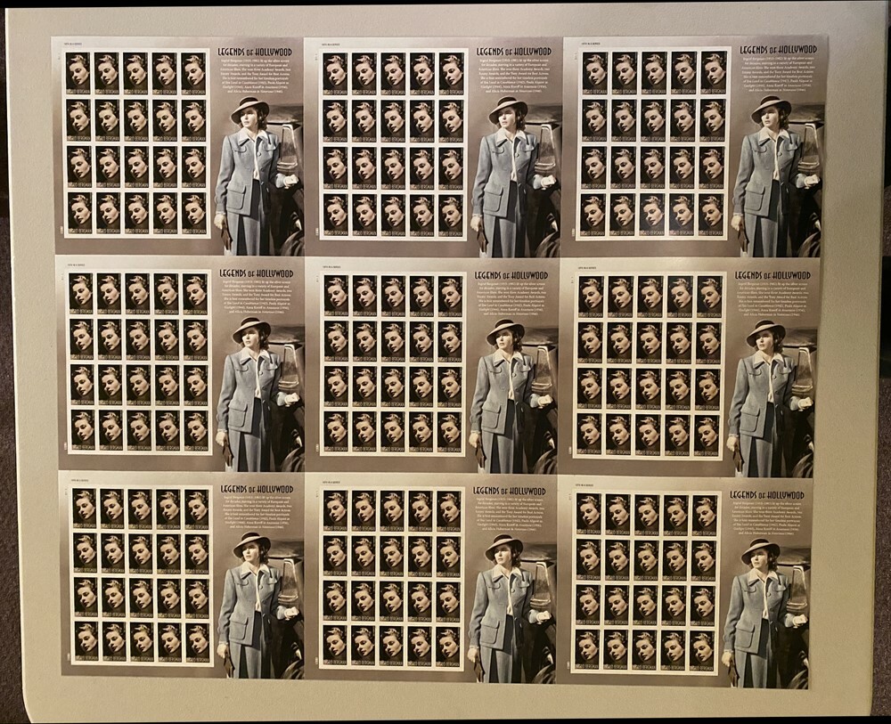 Ingrid Bergman NDC Press Sheet of Nine Panes - 20 - Stamps Each Scott ...