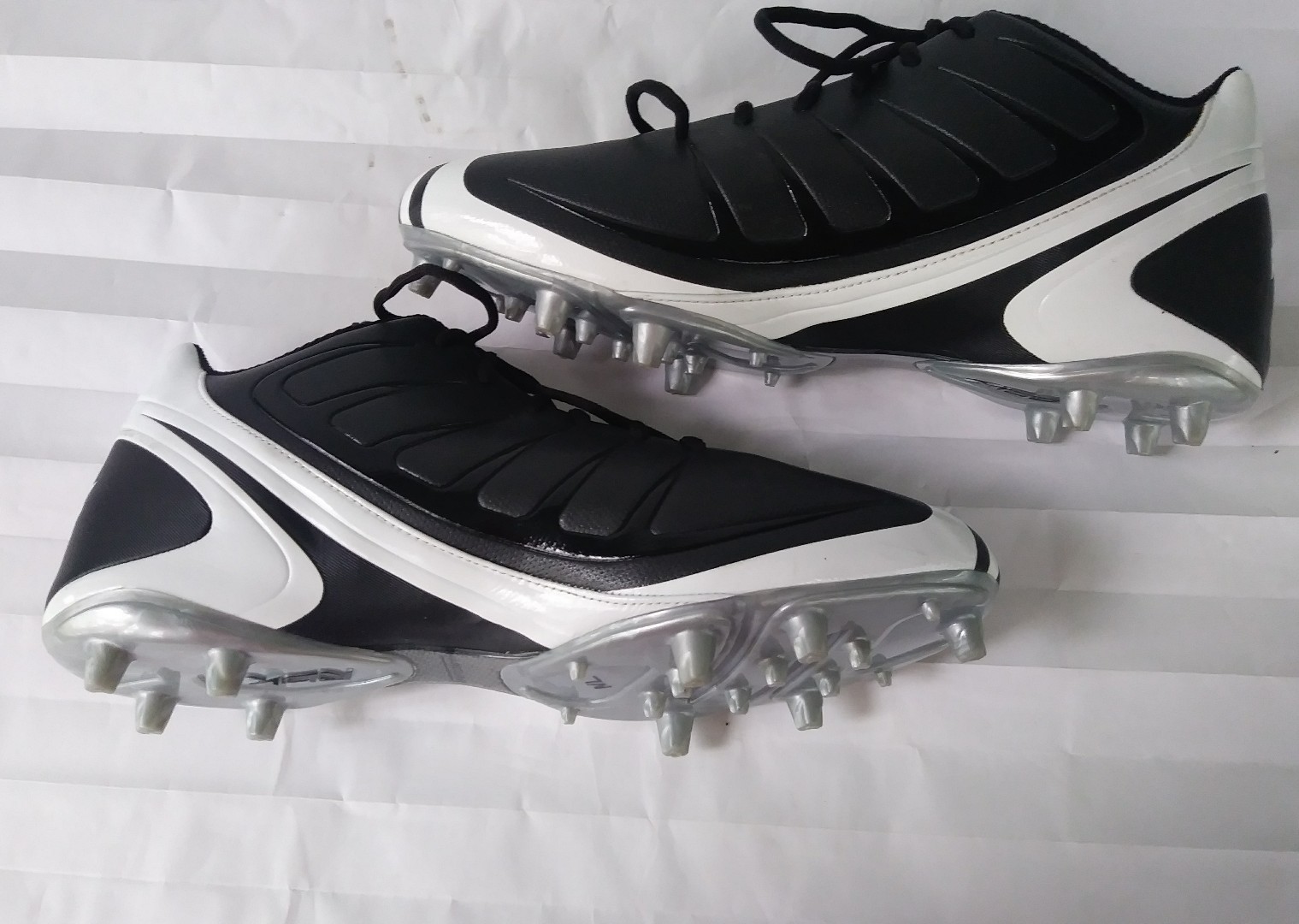 Men's Reebok Black & White Football Cleats NFL Equipment | eBay