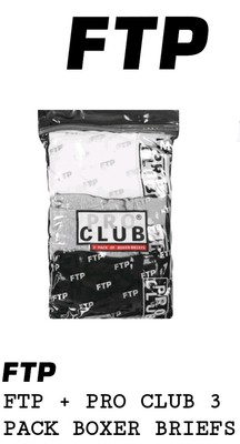 FTP Pro Club Boxer Briefs 3 Pack FuckThePopulation Black Grey White XL ...