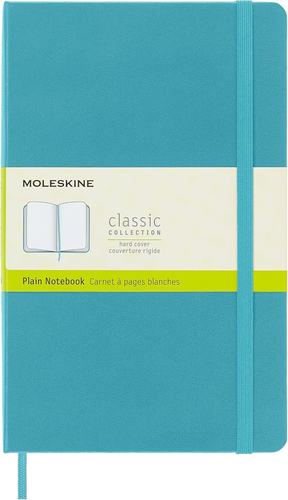 Classic Notebook, Hard Cover, Large (5" X 8.25") Plain/Blank, Reef Blue ...