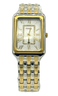 Fossil Raquel Three-Hand Date Two-Tone Stainless Steel Women’s Watch ...