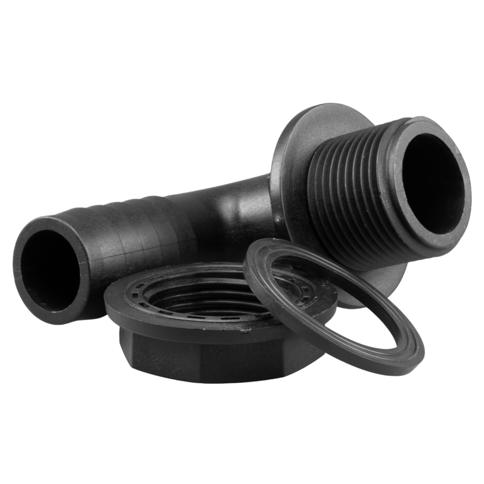 Water butt/rain barrel/water storage tank overflow elbow with nut ...