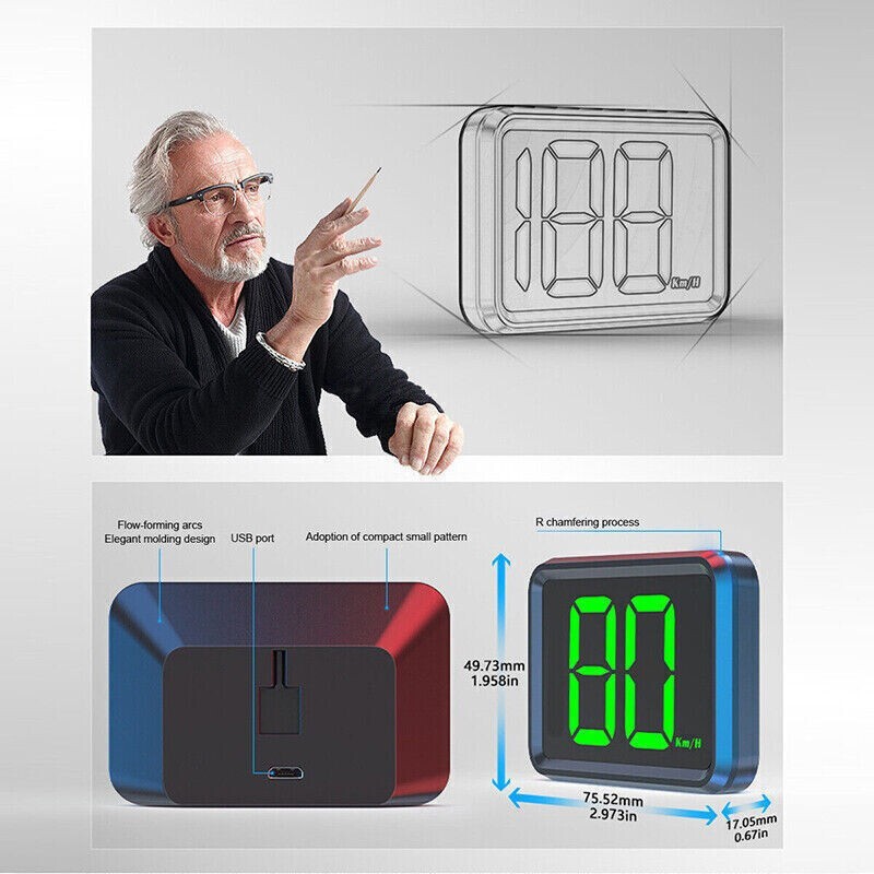 Car Digital GPS Speedo Speed MPH HUD Head Up Display Speedometer ...