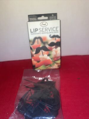 Fred Lip Service Moustache 18 pack of party picks 6 designs- Sealed. | eBay
