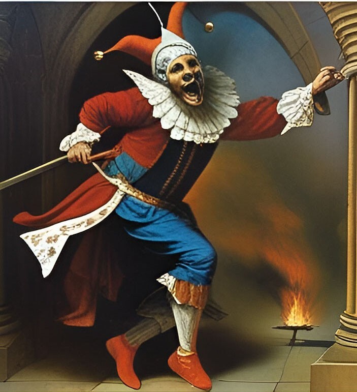 Halloween Medieval Jester, On Fire Picture | eBay