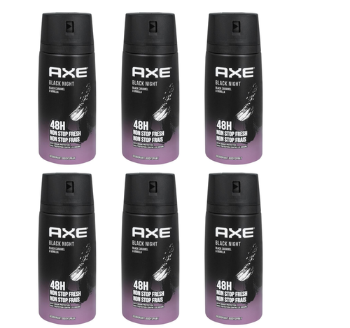6 x Axe ( Lynx) Deodorant Body Spray 150ml Black Apollo Ice Excite ...