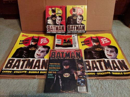 1989 Topps BATMAN Series 2 doubles + Posters/Magazine 36 ct. Wrappers ...