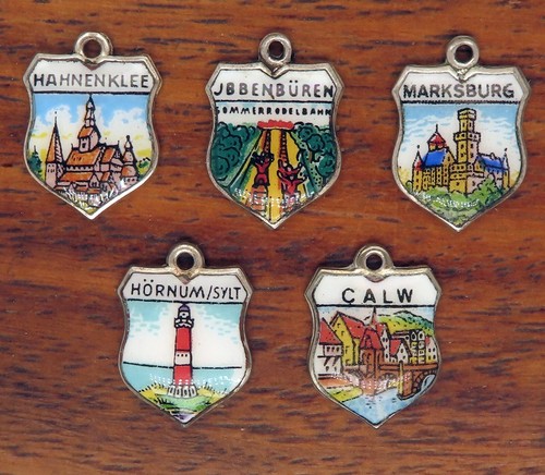 Vintage silver GERMANY GERMAN AUSTRIA SOUVENIR ENAMEL TRAVEL SHIELD ...