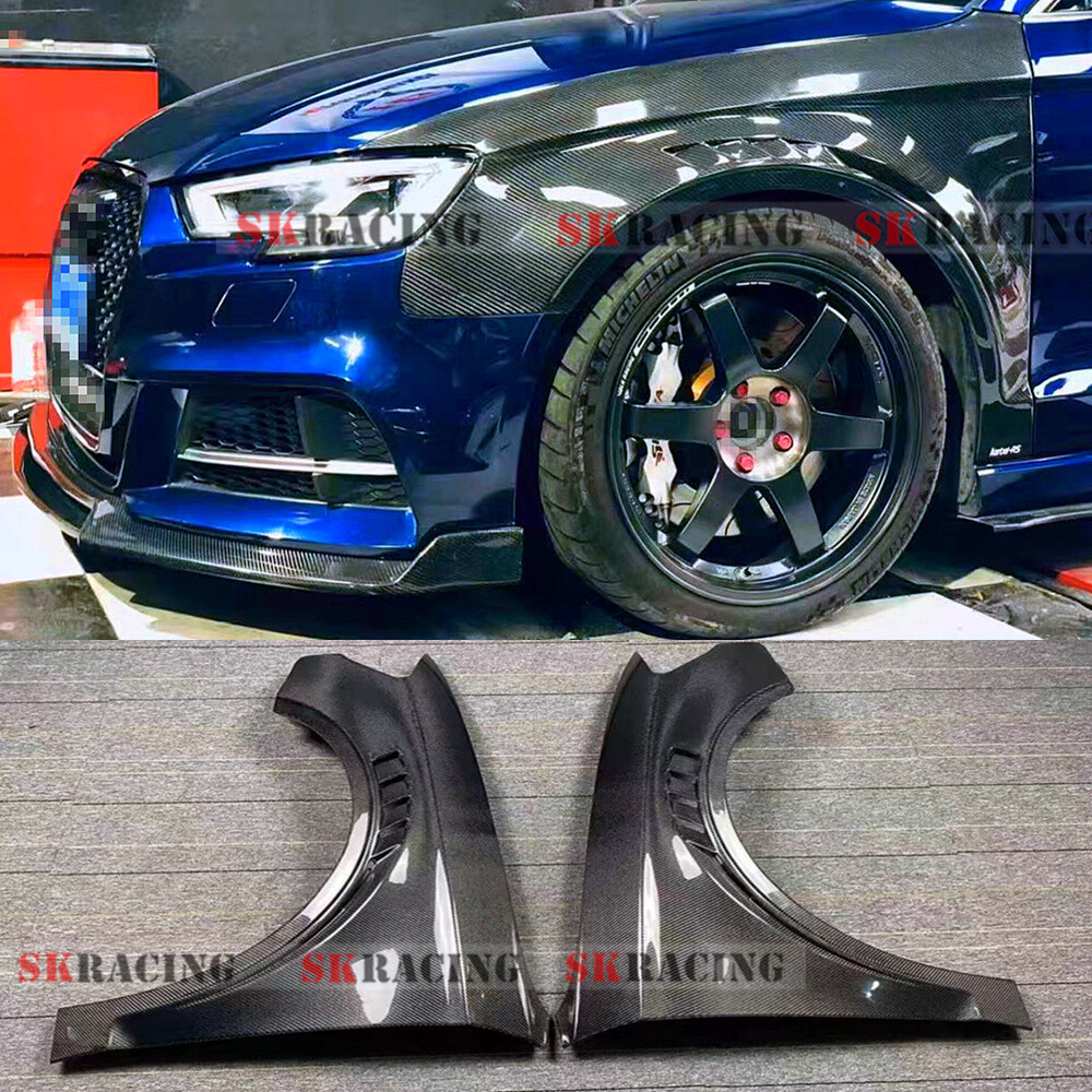 FOR AUDI A3 S3 2017-2020 SEDAN REAL CARBON FIBER SIDE FENDER FLARES ...