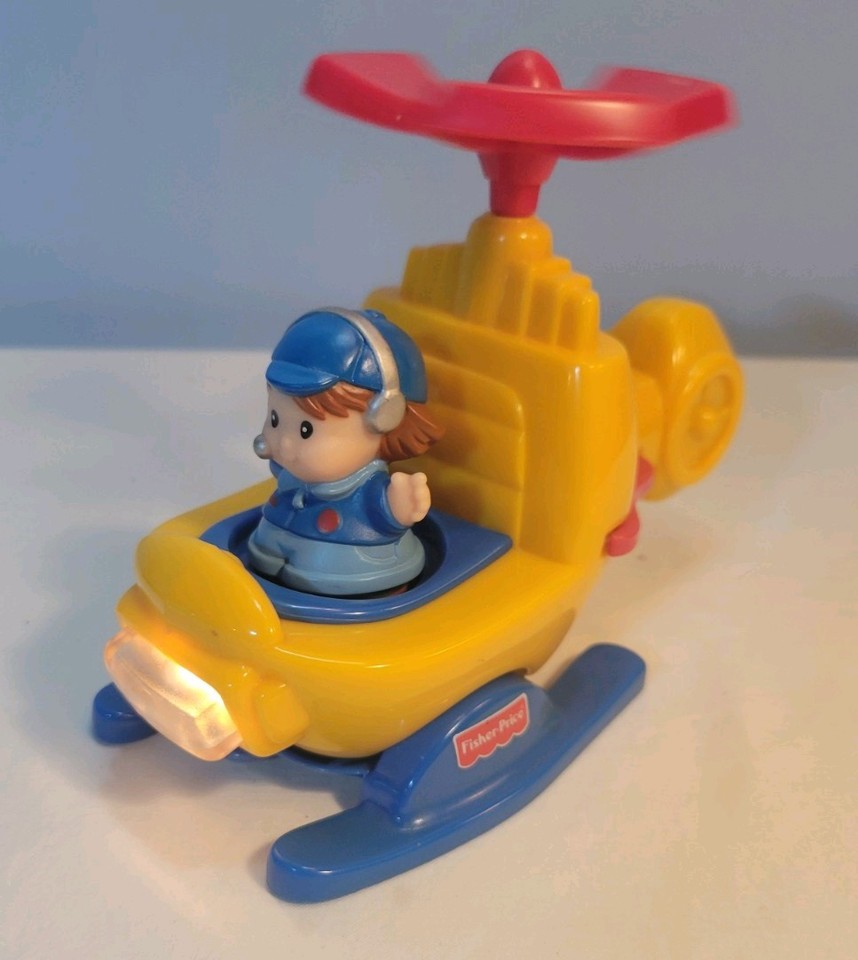 FP Little People 2001 Police car #74888 & Helicopter#72859 w/ lights ...