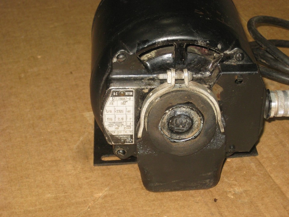 Vintage Westinghouse Electric Motor 1/6 HP 115V, 1725 RPM 56Z Frame 1 ...