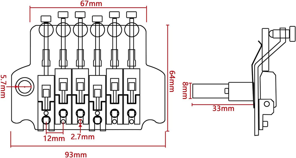 Black Guitar Tremolo Licensed Floyd Rose Bridge System | eBay