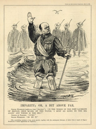 1930 MUSSOLINI POLITICAL CARTOON - London Naval Conference - SATIRE ...