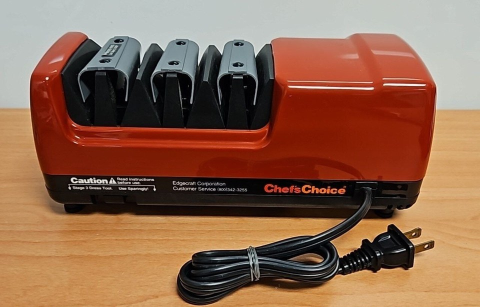 Chefs Choice Knife Sharpener EdgeSelect 120 Diamond Hone RED Sharpener ...