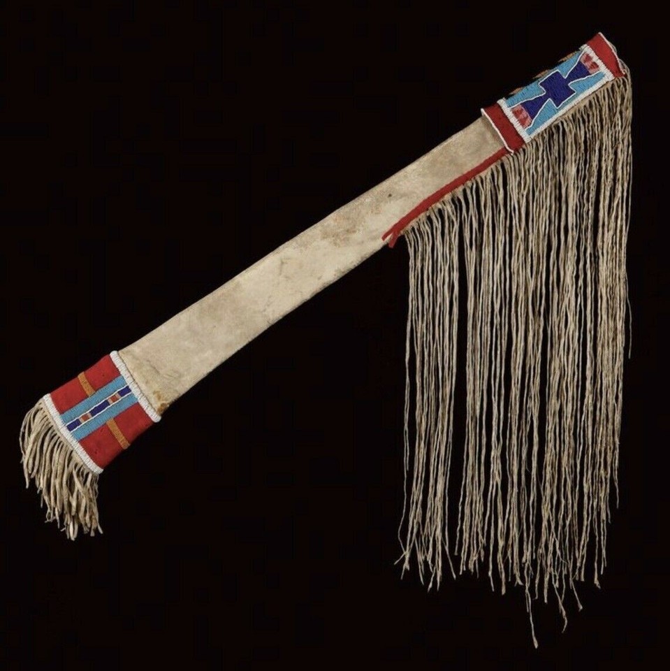 Gun Cover Native American Indian Beaded Sioux Style Hide Rifle Scabbard ...