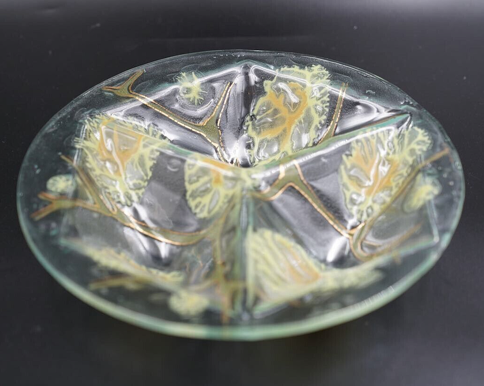 1960's Higgins Fused Art Glass Mid Century Modern Space Age 3-Part Tri ...