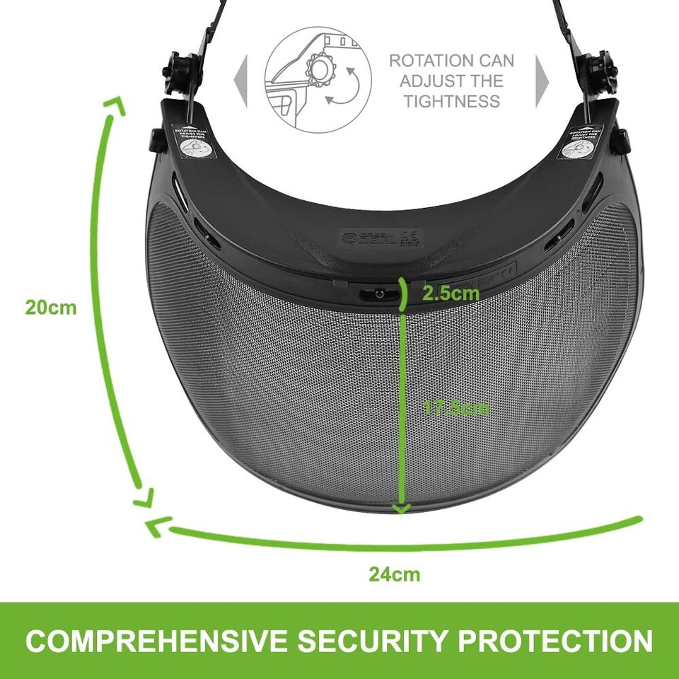 Replacement Metal Mesh Visor for Safety Helmets Chainsaw Protection ...