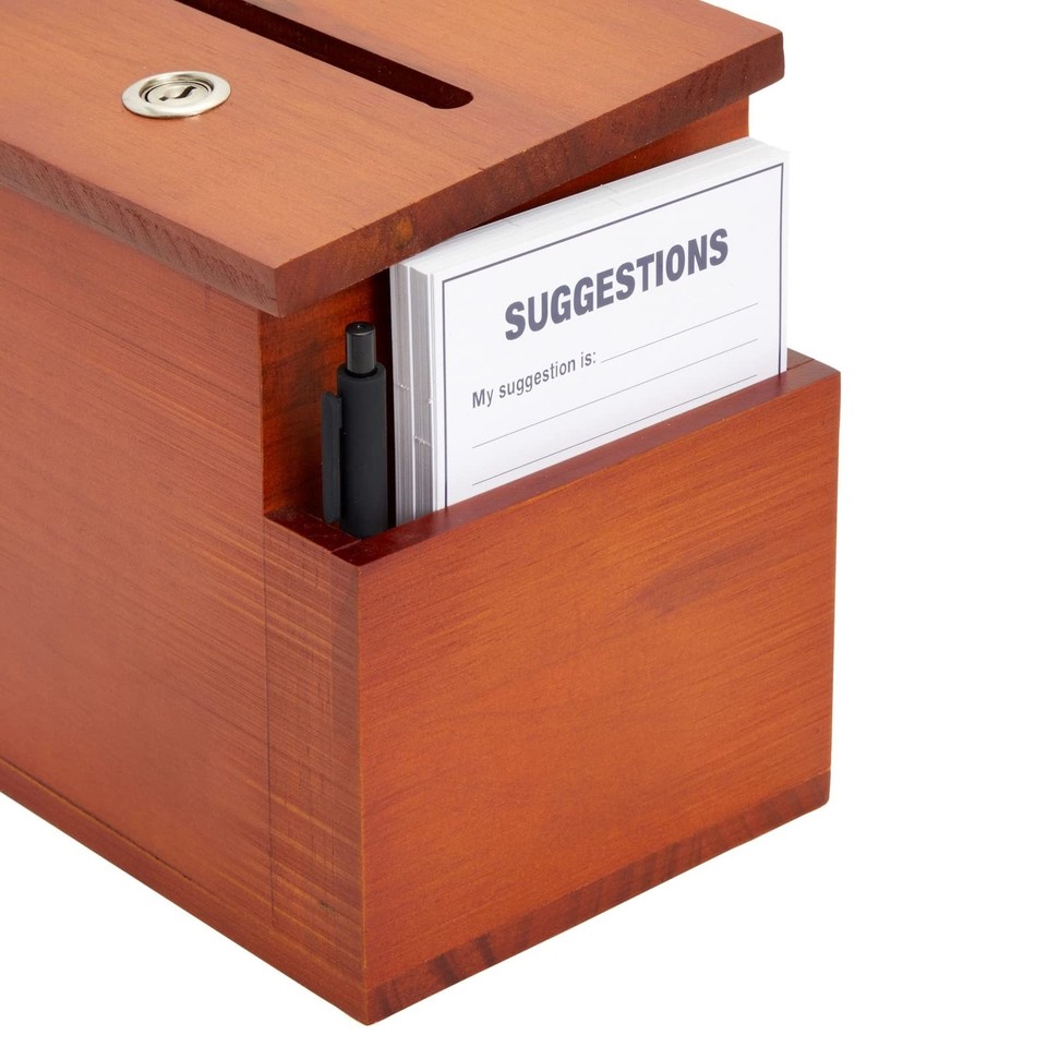 Wooden Suggestion Box with Lock and Keys Ballot Donation Box for Events ...