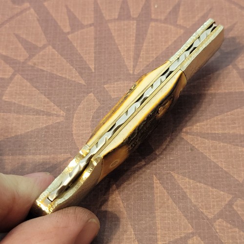 Steel Warrior Combs Custom Lockback Knife Stag Handles Greatest Dad | eBay