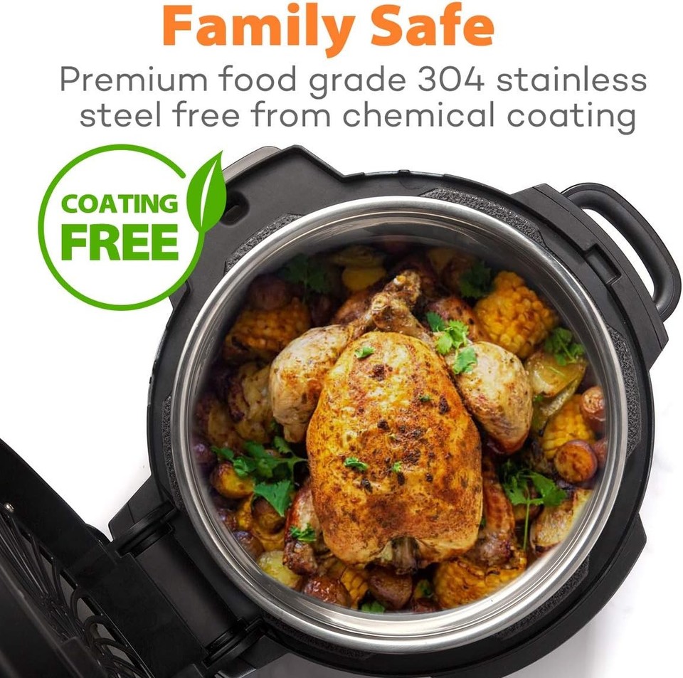 Sicheer Stainless Steel Inner Pot Replacement Insert Liner 8 Quart ...