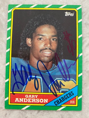 Gary Anderson signed SAN DIEGO CHARGERS card 1986 Topps | eBay