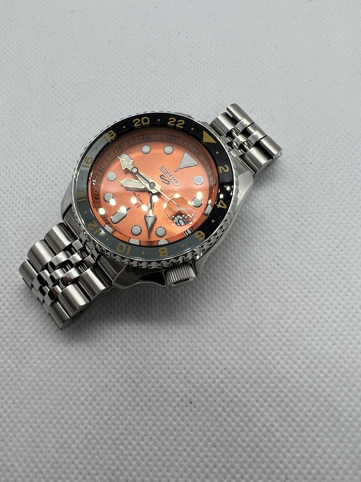 Seiko 5 Sport GMT SSK005K1 Automatico jubilee quadrante arancione ...