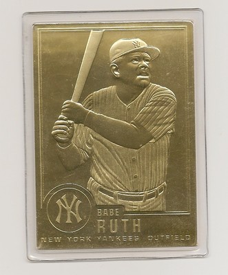 NEW YORK YANKEES BASEBALL 1996 HOF BABE RUTH #30 GOLD FOIL CARD ...