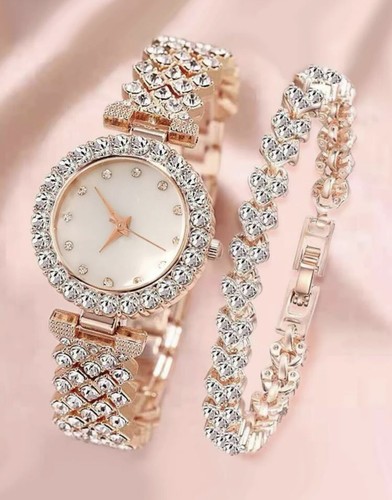 Watch and Bracelet Set Ladies Women Girls Fashion Wristwatch Gift | eBay