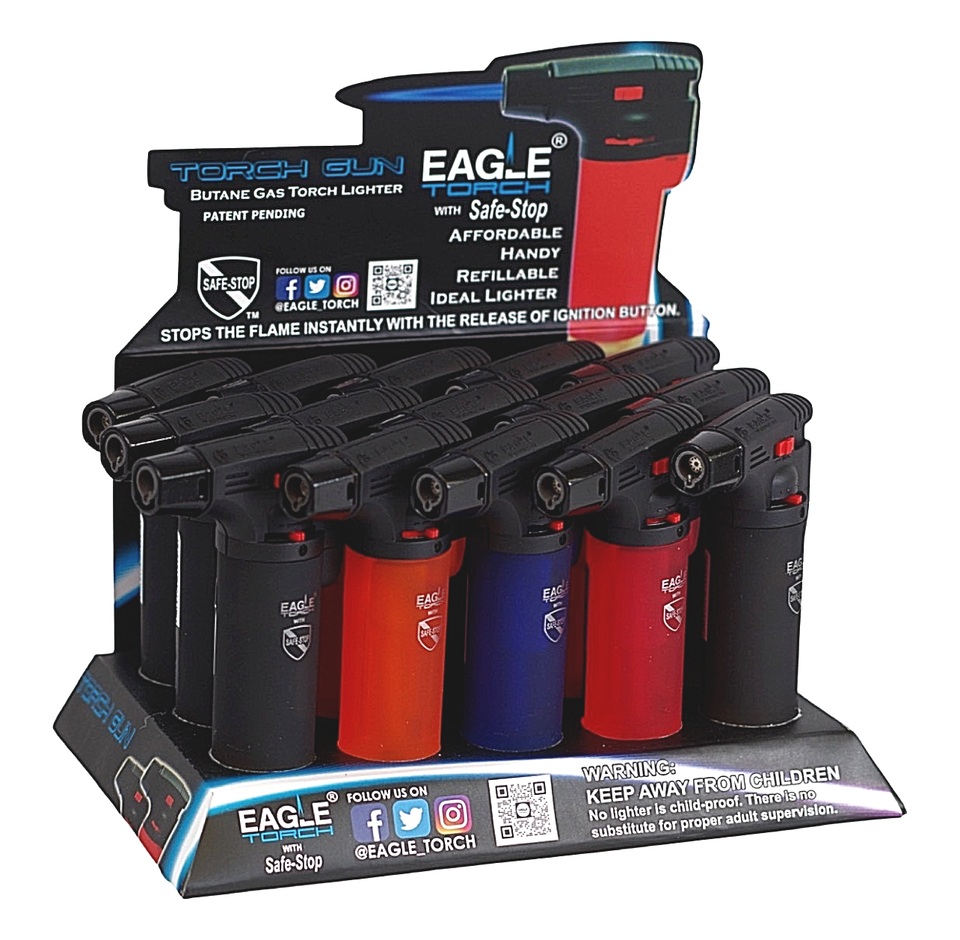 Eagle Torch Lighters Butane Refillable Single Jet Flame Windproof Blow ...