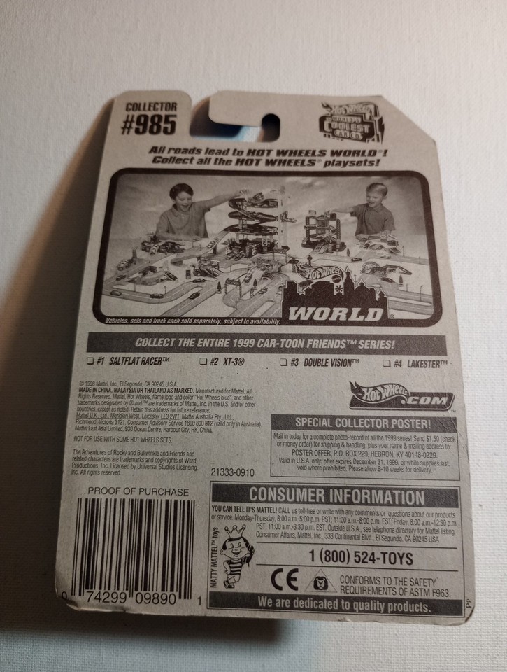 1998 Mattel Hot Wheels Car Toon Friends Series #1 of 4 Cars Saltflat ...