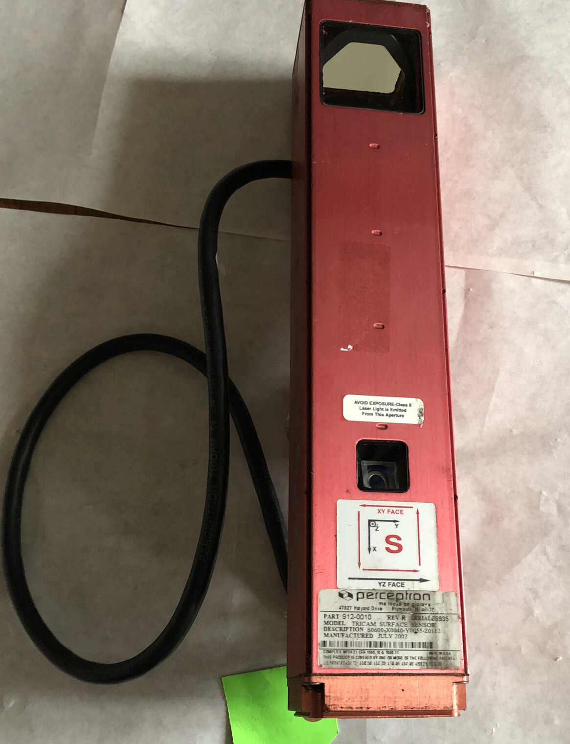 PERCEPTRON 912-0010 SURFACE SENSOR TRICAM S0600-X0040-Y0055-Z0112,ED,BH ...