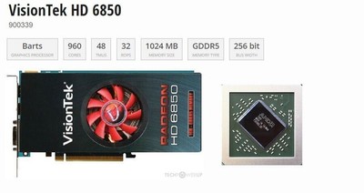 VisionTek Radeon HD 6850 1GB GDDR5 256-Bit Graphics Card 9XD38 09XD38 ...