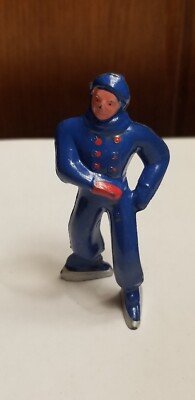 Vintage Barclay lead boy skater in blue with red excellent figure | eBay