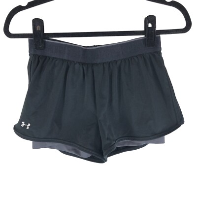 Under Armour Womens Running Shorts Athletic Work Out Lined Black S | eBay