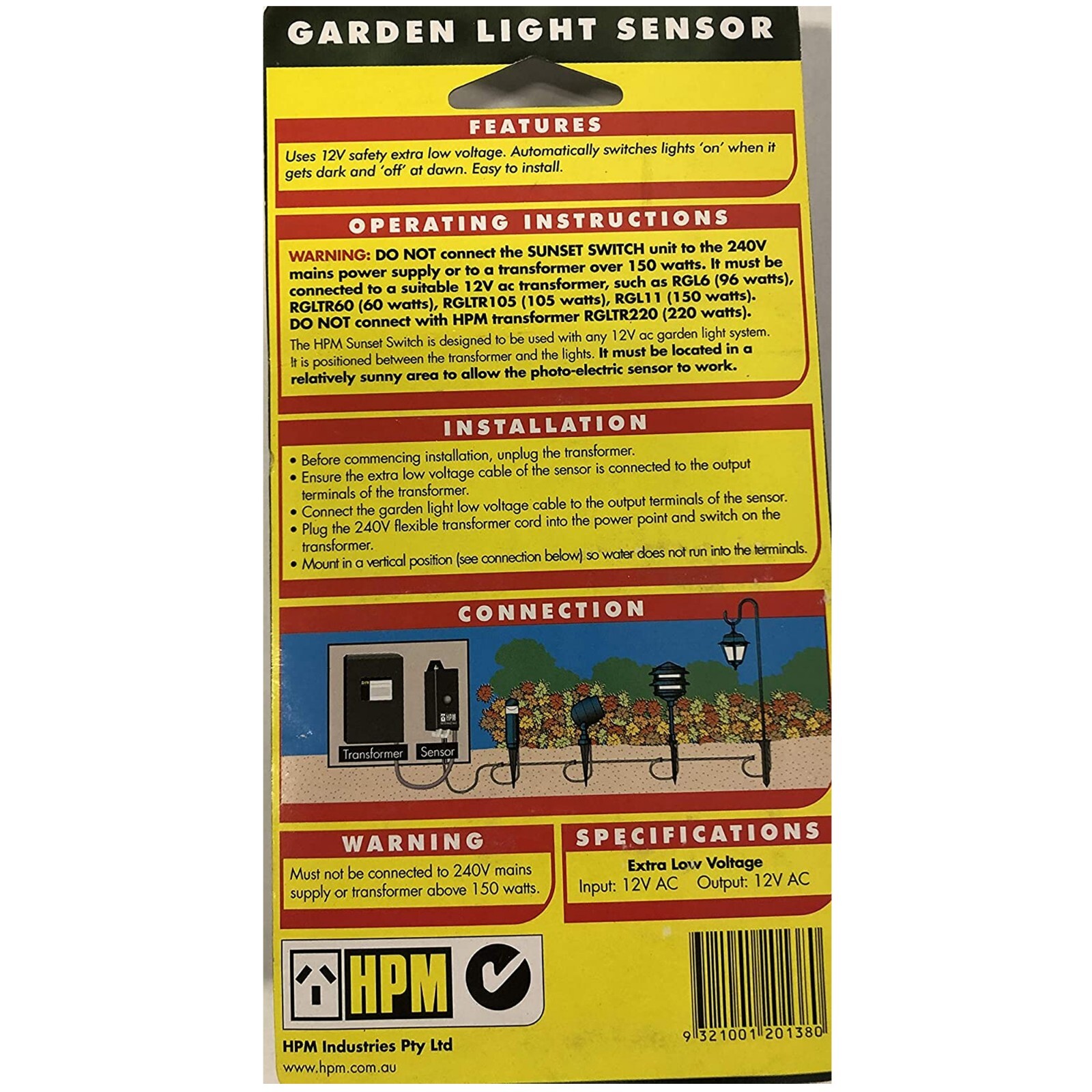 HPM DGLS150 Dusk to Dawn Garden Light Sensor - Black for sale online | eBay