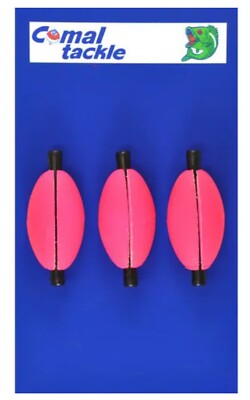 Comal Tackle Oval Slotted Peg Foam Float, Pink, Qty 3, Float 1-1/2 ...