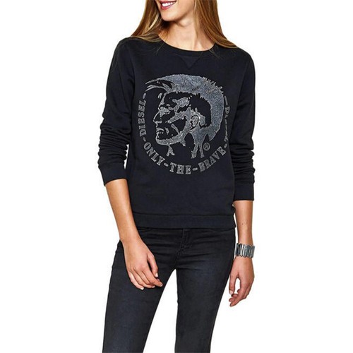 DIESEL Womens Sweatshirts Black Size S M Crew Neck Pullover Casual ...