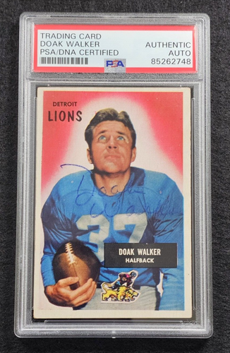 Rare 1955 DOAK WALKER Signed Bowman Card-HALL OF FAME-DETROIT LIONS-PSA ...